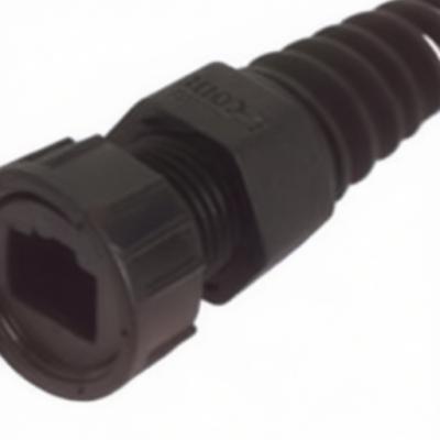 China Robust RJ45 IP67 Long Strain Relief Connector L-com WPRJ-LSR Suitable for Telecom Applications for sale