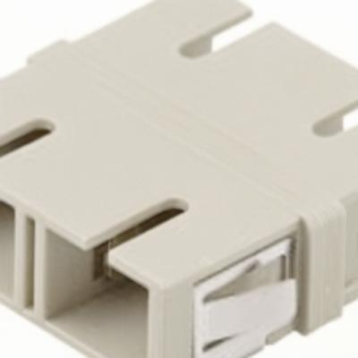 China Fiber optic economy coupler L-com FOA-SCM12-PC0N duplex multimode SC connector beige plastic body PEI clip for sale