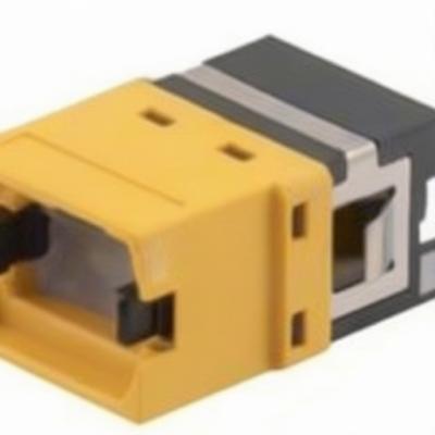 China MPO Simplex Coupler Black Yellow Translucent Internal with Shutter Key Up Key Down L-com FOA-825-YLW for sale