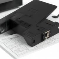 China MPO Simplex Coupler Black with Shutter Fiber Optic L-com FOA-825-BLK Translucent Internal Key Up Key Down for sale