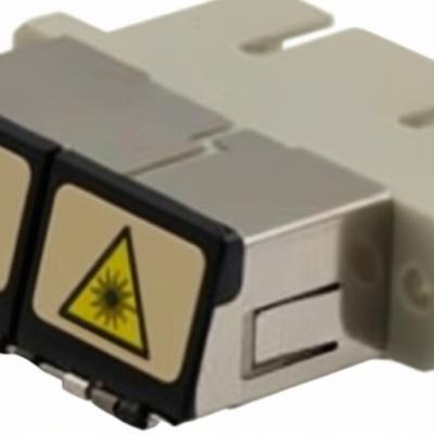 China Beige flanged shutter side spring design SC SC duplex fiber optic coupler L-com FOA-823-BGE panel integration for sale