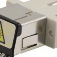China Panel mount fiber optic coupler SC SC simplex external beige with side spring shutter flange L-com FOA-821-BGE for sale