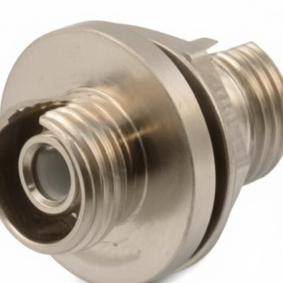 China Simplex Multimode Fiber Optic Economy Coupler Featuring Copper Body Ceramic Sleeve L-com FOA-FCMM1-MC0D-LGH for Transmission for sale
