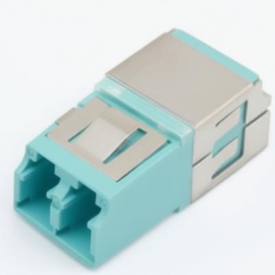 China L-com FOA-816-AQU fiber optic vertical spring shutter featuring aqua translucent LC LC duplex coupler suitable for panel mounting for sale
