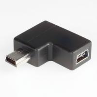 China Durable USB Male Mini B5 to USB Female Mini B5 adaptor L com UAD2 0MB5 2 molded PVC hood black color for sale
