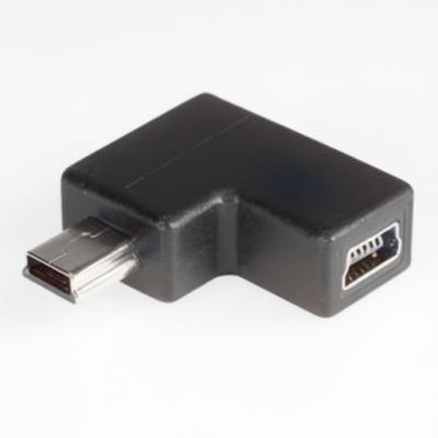 China Durable USB Male Mini B5 to USB Female Mini B5 adaptor L com UAD2 0MB5 2 molded PVC hood black color for sale