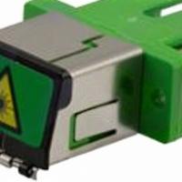 China Fiber optic coupler SC SC simplex external shutter side spring flange green color L-com FOA-821-GRN for sale