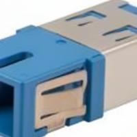 China blue fiber optic coupler SC SC simplex side spring shutter no flange L-com FOA-819-BLU EU RoHS compliant for sale