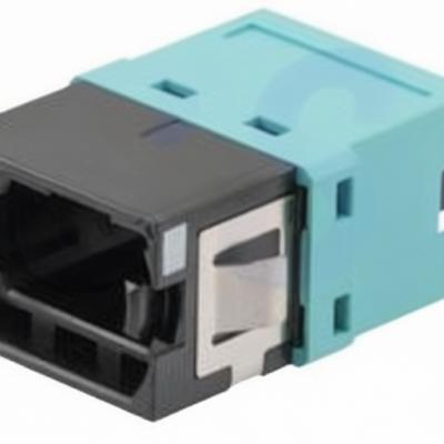 China MPO Simplex Coupler Shutter Key Up Key Down Black Aqua Fiber Optics L com FOA 825 AQU for Connections for sale