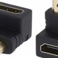China Black 45P PVC HDMI 19P A Male to Female 90 Degree Cable L-com VHC00004 with Gold Flash Connector Pins for sale