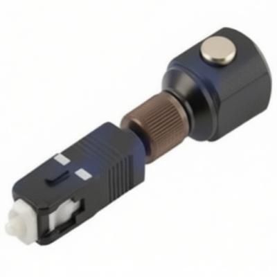 China SC buffered fiber adapter L-com FOA-SCB9 compatible with 900um fiber featuring PC polish and dust caps for sale