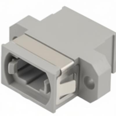 China Full Flange MPO MTP Adapter with Dust Cap Panel Mount Fiber Optic Beige Body Gray Cap L com FOA 992B Type B for sale