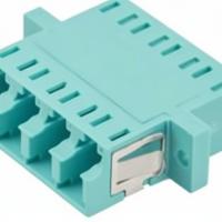China SC Footprint Flange Aqua LC Quad Multimode Adapter Duplex L-com FOA-977A Designed for 015 Inch Panel Thickness for sale