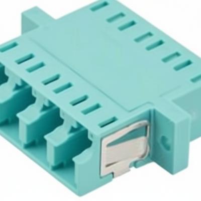 China SC Footprint Flange Aqua LC Quad Multimode Adapter Duplex L-com FOA-977A Designed for 015 Inch Panel Thickness for sale