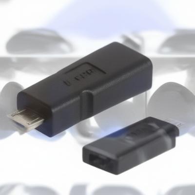 China USB Micro B5 Male to USB Mini B5 Female Adapter L com UAD030MF for Continuity Testing Applications for sale