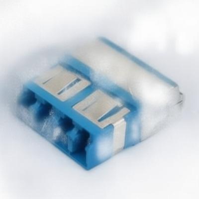 China LC LC quad fiber optic coupler L-com FOA-817-BLU blue color with vertical spring shutter panel mount for sale