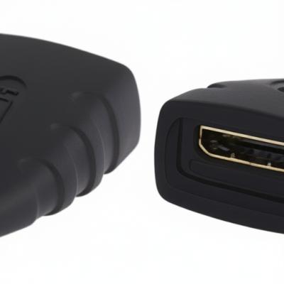 China Gold flash HDMI cable assembly L-com VHC00014 HDMI 19 pin Mini C female to D male connectors black 45P PVC jacket for sale