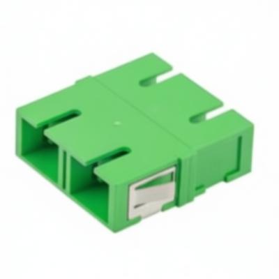 China Duplex Single Mode Fiber Optic Coupler SC APC Connector Panel Mount L com FOA 934 with Green Body for sale