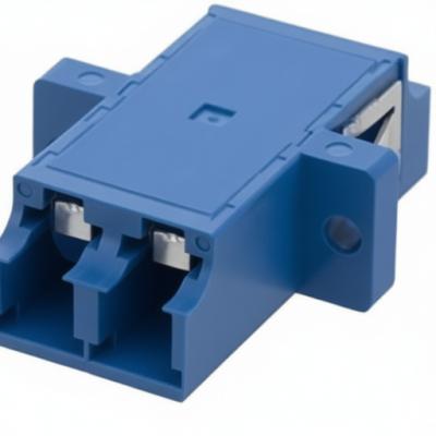 China Shuttered LC CPLR Duplex Fiber Optic Connector With Automatic Shutter L-com FOA-805-BLU Blue Sleeve Flange Mount for sale