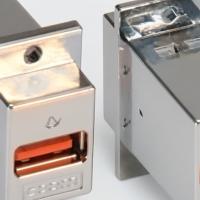 China L com ECF504 UAAS HR USB A A Panel Adapter with Chrome Coupler Housing and Shielded Steel Alloy Shell for sale