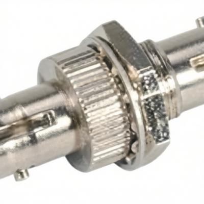 China ST ST Single Mode Fiber Optic Adapter L-com FOA-RSTN-SM Brass Nickel Plate Finish with PVC Dust Caps for sale