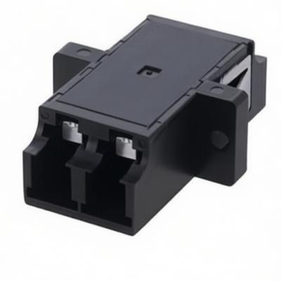 China Fiber Optics CPLR Duplex Shuttered Connector with ZR Sleeve and Flange Mount Featuring PBT Body L-com FOA-805-BLK for sale