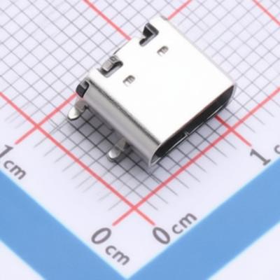 China Type C Female Connector Dual Row Terminal LCKELEC LCK-TCF832-L735YL-G1 with 1U Nickel Plating Orange Color for sale