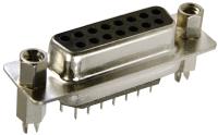 China Ferrite Contact D-Sub Connector Kycon KF85X-AD-15P-BRJ30 Vertical PCB Mount with Gold Flash Plating for sale
