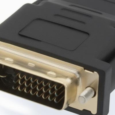 China DVI-D Dual Link Male to HDMI Female Adapter L-com VIC00015 with PVC Overmold and Nickel Plated Shell for sale