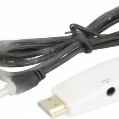 China Black PVC HDMI to VGA Adapter with Audio Output Featuring Gold Flash Pins L-com VHC00019 Connector for sale