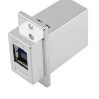 China USB 3 0 Shielded Panel Mount Adapter Type B Female to Type A Female Connector L-com ECF504-30-BAS-HR for sale