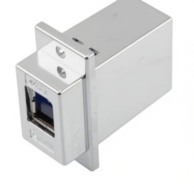 China USB 3 0 Shielded Panel Mount Adapter Type B Female to Type A Female Connector L-com ECF504-30-BAS-HR for sale