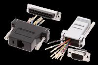 China Versatile 25 way Sub D male modular jack adaptor MH CONNECTORS MHDA25-PMJ8-M-K for data transmission for sale