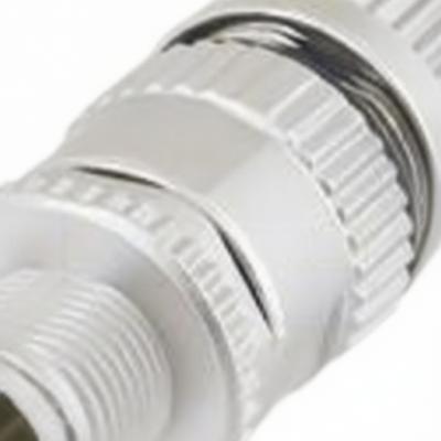 China M12 Male 4 Pole D Coded Shielded Connector L-com M12FT4DMS with Zinc Die Casting Matte Nickel Plated for sale