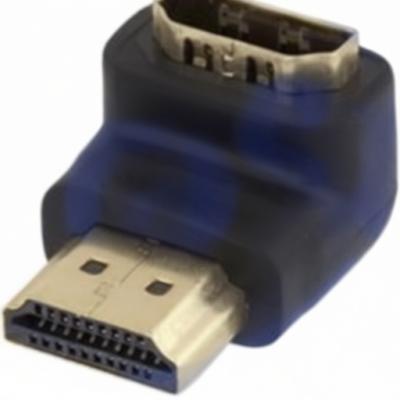 China Gold plated HDMI cable assembly L-com VHC00022 right angle male to female connectors black PVC cable for sale