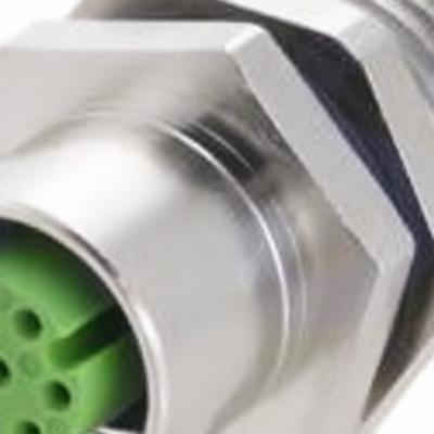China Panel mount M12 8 pin male female adapter L-com M128AMFS rated IP65 IP67 for industrial connections for sale
