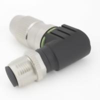 China Durable M12 Male Right Angle 4 Pole Connector L-com M12FT4AM90 Zinc Die Cast Screw Material for sale