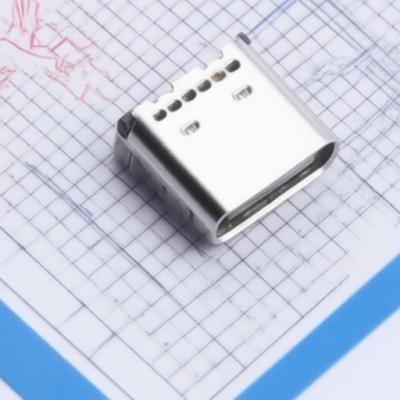 China Type C Female Connector 79mm Shell Length Columnar Design Reel Packaging LCKELEC LCK-TCF915-L79YL-G1 for sale
