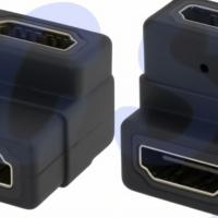 China HDMI 19 Pin Female to Female 90 Degree Angle Adapter L com VHC00007 for Audio Video Equipment Setup for sale