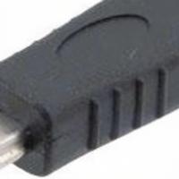 China USB Mini M to Micro F Adapter with Nickel Plated Shell and Black PVC Cable L-com CAU2MINIMICBAD-MF for sale