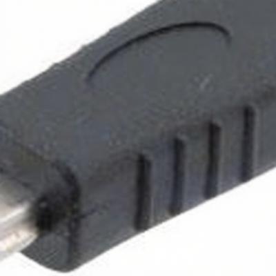 China USB Mini M to Micro F Adapter with Nickel Plated Shell and Black PVC Cable L-com CAU2MINIMICBAD-MF for sale