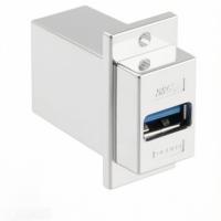 China USB 3.0 Type A Female to Female Panel Mount Coupler with Shielding and ABS Housing L-com ECF504-3AA-S for sale