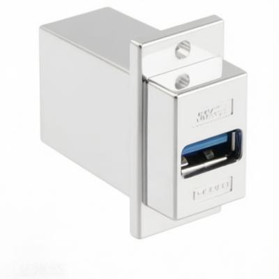 China USB 3.0 Type A Female to Female Panel Mount Coupler with Shielding and ABS Housing L-com ECF504-3AA-S for sale
