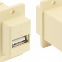 China USB A to B Panel Mount Adapter L-com ECF504-UAB Featuring Phosphor Bronze Contacts and Brass Shells for sale