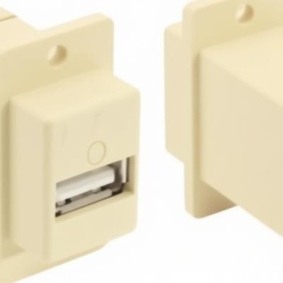 China USB A to B Panel Mount Adapter L-com ECF504-UAB Featuring Phosphor Bronze Contacts and Brass Shells for sale
