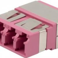 China LC LC Quad Fiber Optic Coupler with Vertical Spring and Shutter L-com FOA-818-HVI Translucent Violet for sale