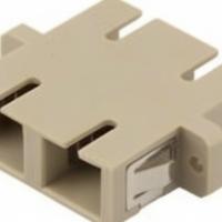 China Duplex multimode fiber optic economy coupler L-com FOA-SCM12-PC0F with beige plastic body and PEI clip for sale