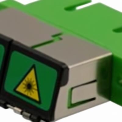 China SC SC duplex external fiber optic coupler green color side spring shutters flange L-com FOA-823-GRN for sale