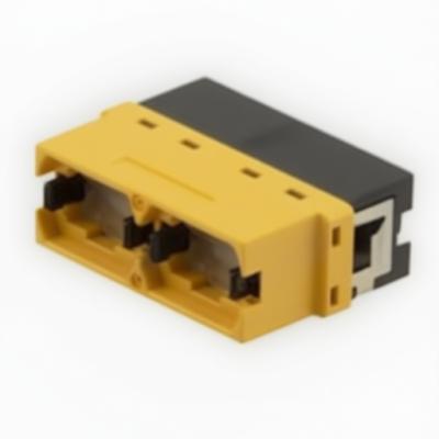 China fiber optic MPO duplex coupler L-com FOA-824-YLW translucent shutter black yellow color compliant for sale