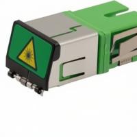China SC SC simplex green fiber optic coupler with side spring shutter no flange L-com FOA-822-GRN external RoHS compliant for sale